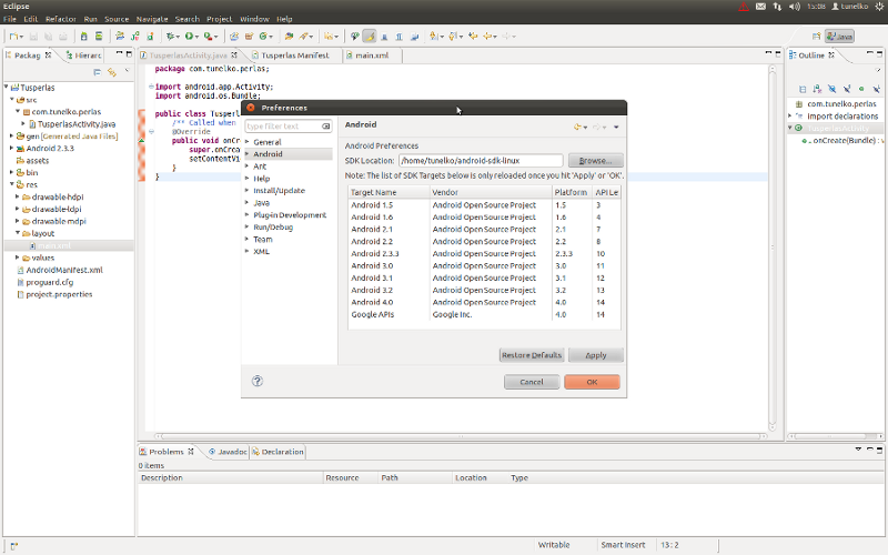 Android SDK: Instalación y configuración del entorno con Eclipse – tunelko.